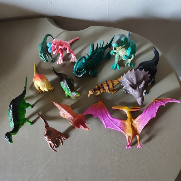 Toys | 12 Dinosaur Playset Quality Dolgen Hard Plastic Pterodactyl Aptosaurus | Poshmark